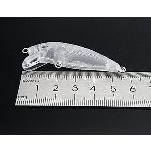 HTHYLURE 10PCS Unpainted Lure Blanks 3.74g 5.7cm with 5mm Free Fishing Eye Crankbait Baits Simulation Blank Body Clear Hard Baits Trout Salmon Minnow Lure Popper Lures Topwater Freshwater 5mm 8043