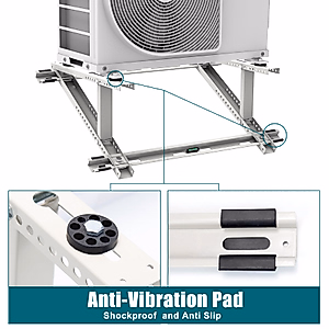 Daisypower Mini Split Roof Mount Bracket for Ductless Mini Split Air Conditioner Heat Pump Systems,Outdoor Adjustable Angle Rooftop Mounting Bracket Support Up to 7000-24000 Btu Condenser.