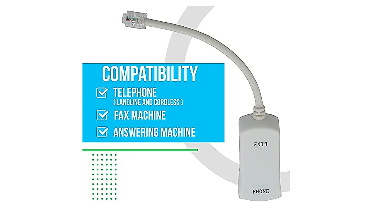 InstallerParts DSL Modem Phone Filter 2-Pack for Clear Calls