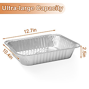 Hamjudewy Aluminum Foil Pans,25 Pack of 9x13 Heavy Duty Disposable Aluminum Pans Trays,for Cooking,Baking, Grilling,Food Prepping