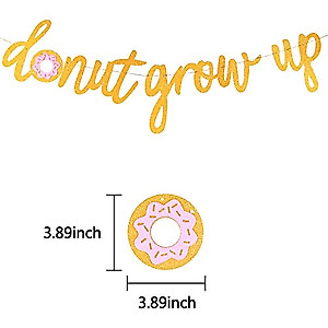 Sidpro Donut Party Supplies Glitter Donut Banners Donut Grow Up Banner Donut Party Garland Glitter Donut Grow Up Banner Grow Up Backgound String Happy Birthday Party Supplies Wall Decorations