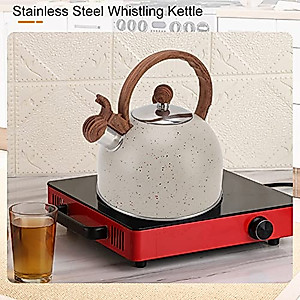 Stovetop Kettle, Whistling Kettle 2.5L Capacity Stainless Steel Stovetop Teapot for Water Boiling (Beige)