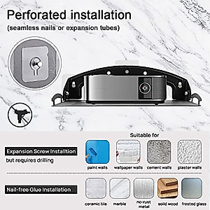 POPTONG NO Drilling Projector Wall Mount, Small Wall Shelf, Floating Shelf - Loading Capacity 8.8lbs, 90 Degree Foldable, Used for Media Boxes, Game Consoles, Routers, Projectors and Sounds (BACLK)