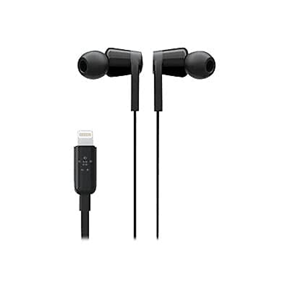 Belkin SoundForm Headphones - Wired In-Ear Earphones With Microphone- iPhone Headphones - Apple Wired Earbuds For iPhones & iPads With Lightning Connector (Black)