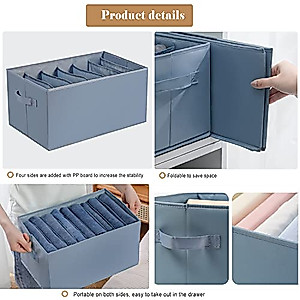 KIHONI Clothes Organizer for Folded Clothes Drawer Organizers for Clothing Closet Organizers and Storage Wardrobe Clothes Organizer for Jeans Pants, T-shirt, Dress (Built-in PP Board)