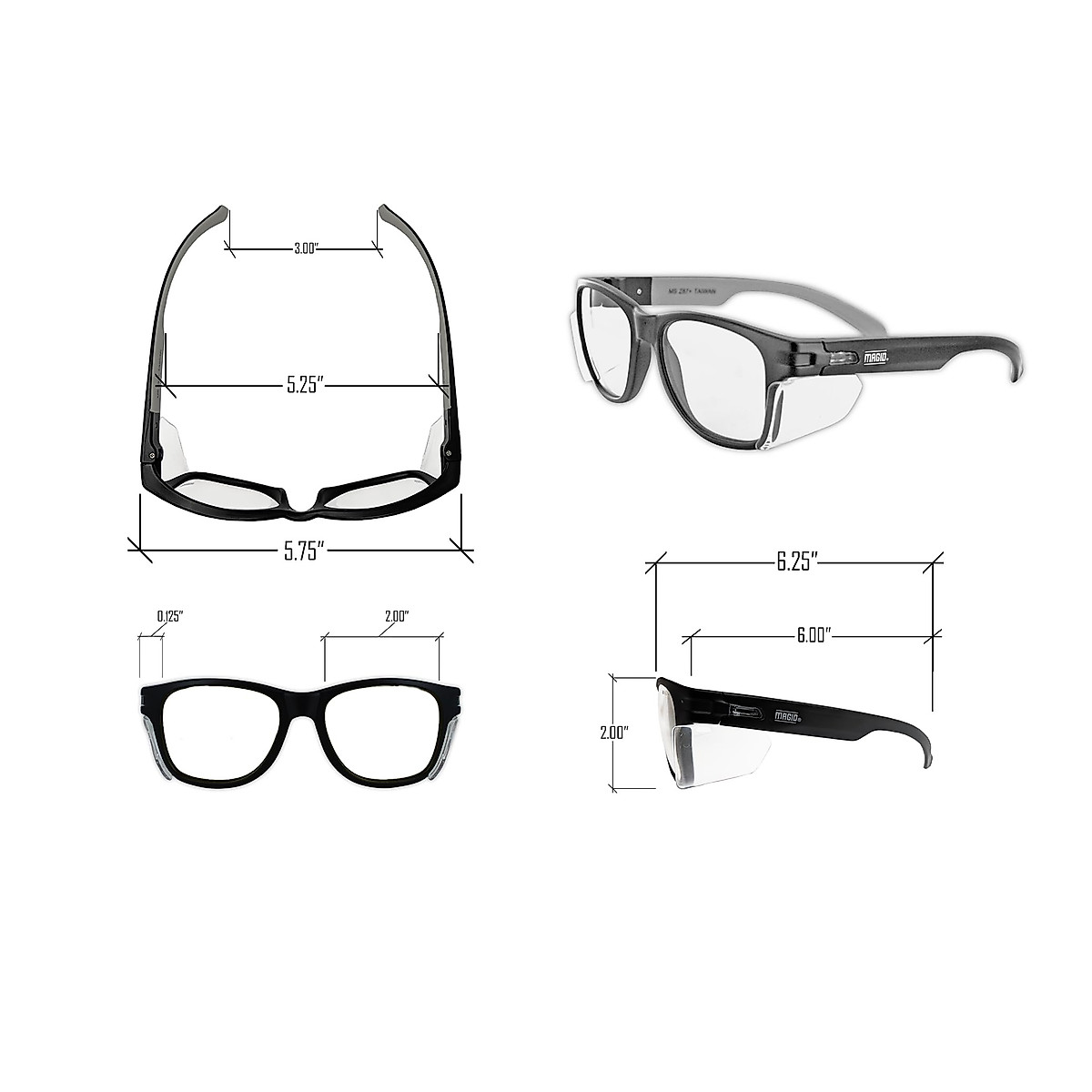 MAGID ANSI Z87+ Performance Anti-Fog Safety Glasses with Side Shields, Scratch-Resistant, Comfortable & Stylish, Cloth Case Included, Clear Lens, Y50 Iconic Design, Y50BKAFC (1 Pair)