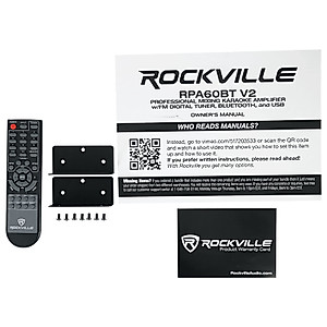 Rockville RPA60BT V2 1000 Watt 2-Ch USB Bluetooth DJ/Pro/Karaoke Amplifier Mixer, Black