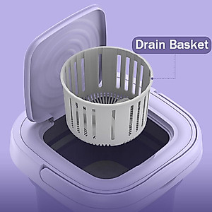 Oivley Portable Washing Machine Foldable, Small Washing Machine with 3 Modes Deep Cleaning, Mini Washer for Baby Clothes, Underwear or Small Items, Apartment, Dorm, Camping, RV, Travel, Laundry-Purple
