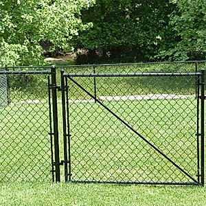 Adjust-A-Gate Adjustable Chain Link Square Corner Complete Gate Kit, Fit-Right, Black, 6'H