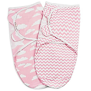 BaeBae Goods Swaddle Blanket, Adjustable Infant Baby Swaddling Wrap Set of 4, Baby Swaddling Wrap Blankets for Boys and Girls Made in Soft Cotton (0-3 Months)