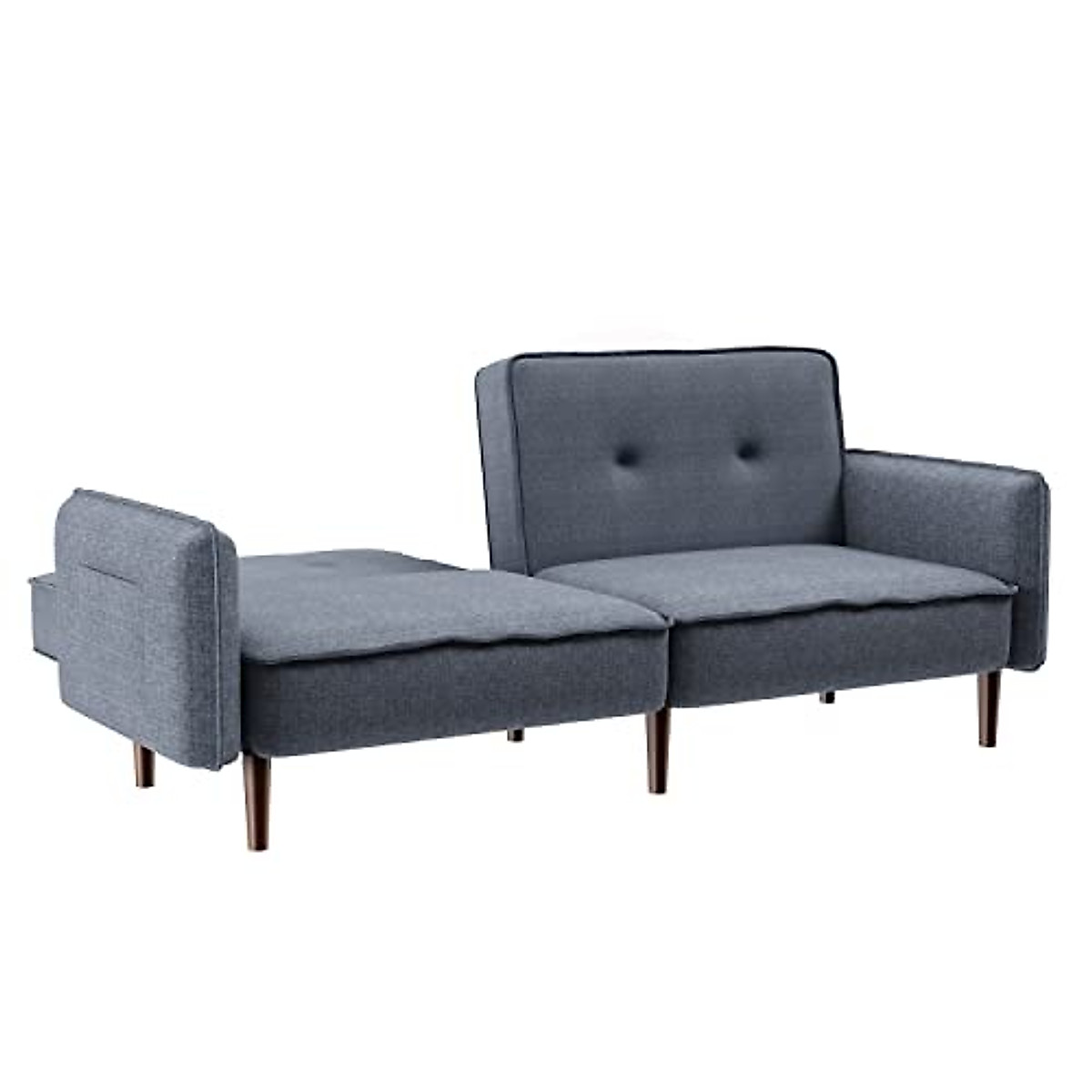 N NOORDENIYA Convertible Sleeper Sofa Bed Modern Loveseat Futon Sofa Couch Bed with Adjustable Backrest Loveseat Daybed Love Seat Lounge Sofa Sleeper Pillows Pockets Furniture for Living Room