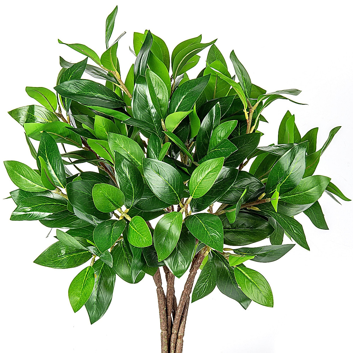 Grand Verde Greenery Branches 21” Tree Stems Artificial Plants Green Leaves Faux Bush, 6pcs Set