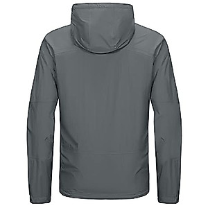 Little Donkey Andy Men's Waterproof Rain Jacket Windproof Light Jacket, Breathable Outdoor Rain Shell with Hood for Hiking Travel Golf Grey M