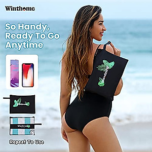 Winthome Microfiber Sand Free Beach Towel Thin Quick Fast Dry 35.4" x 70.8” Oversized Extra Large Lightweight Towels for Travel Sports Pool Swimming Bath Camping Yoga Girls Women Adults