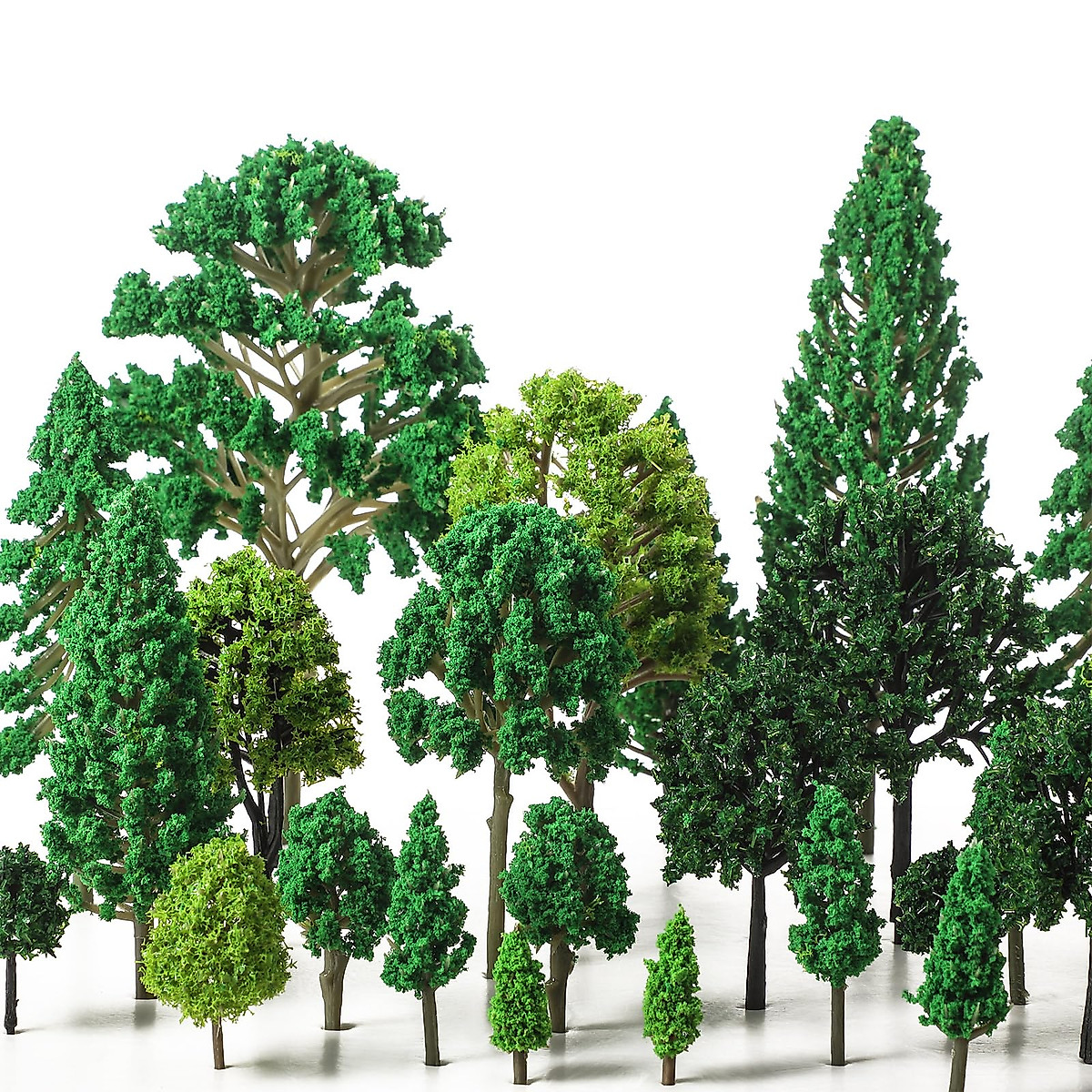 Skylety 70 Pieces Model Trees 1.2-6.3 Inch Mixed Model Tree Train Scenery Architecture Trees Fake Trees for DIY Crafts, Building Model, Scenery Landscape Natural Green(Vintage)