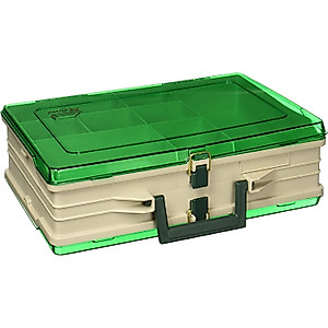 Plano Magnum Tackle Box Double Side Sandstone/Green 1119, Premium Tackle Storage,Multi