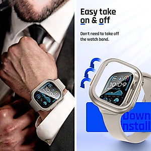 Goton Waterproof Screen Protector Case Compatible for Apple Watch Ultra 2/1 49mm, Hard Bumper with Tempered Glass for iWatch Cover 49 mm