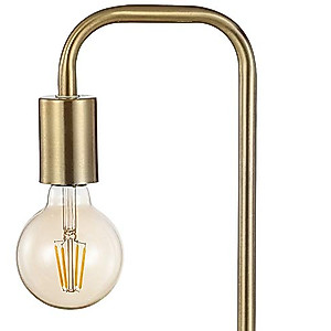 JONATHAN Y JYL1094A Axel 20.5" Industrial Gold Pipe Metal/Marble Edison LED Table Lamp Classic Transitional Bedside Desk Nightstand Lamp for Bedroom Living Room Office College, Brass Gold/White