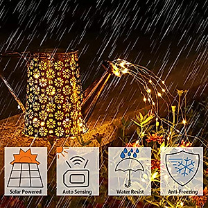 Solar-Outdoor-Lights for Yard, Solar-Watering-Can with Cascading-Lights, Solar-Garden-Lights for Patio-Garden-Decor, Solar-Pathway-Lights Outdoor-Decor For Holiday-Festival- Halloween-Christmas, etc