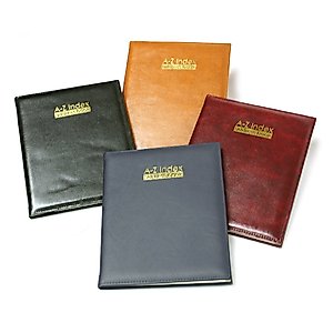 Tallon Large XL Padded Address Book - Black/Brown/Tan/Blue