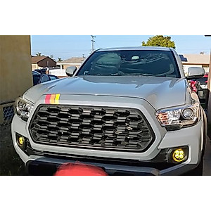 iJDMTOY Yellow Lens 24W High Power LED Wide Angle SAE Flood Beam Fog Light Kit w/Built-On Mounting Brackets Compatible With Toyota Tacoma Tundra 4Runner, etc