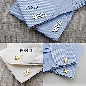 Personalized Name Cufflinks, Customize it with Your Letter, Initials Sterling Silver or 14k Yellow Gold Plated Cufflinks, Mens Gift, Gift for Dad, Groomsmen Gift