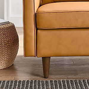 Modway Impart Upholstered Genuine Leather Armchair in Tan