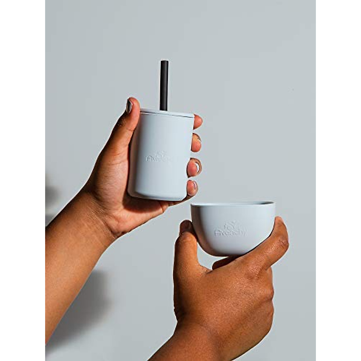 Avanchy Bamboo La Petite Family Collections Gift Set Green - Includes Mini Bamboo Bowl, Silicone Bowl, Silicone Cup, and Bamboo Baby and Infant Spoons - Baby Dishes Set - Baby Shower Gifts