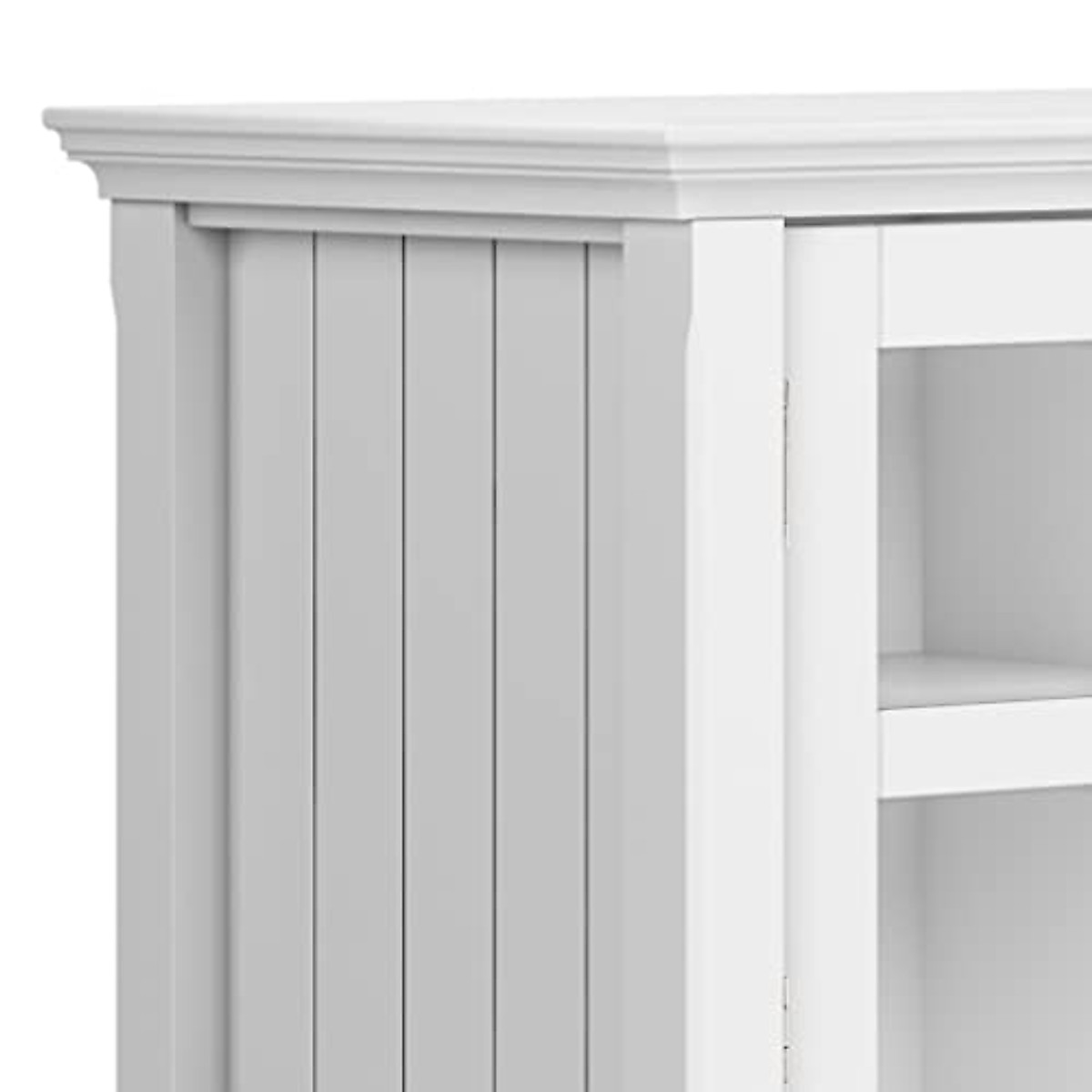 SIMPLIHOME Acadian SOLID WOOD 60 Inch Wide Rustic TV Media Stand in White for TVs up to 65 Inches, For the Living Room and Entertainment Center