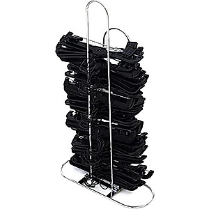 Chrome Plated Metal Hanger Stacker Holds 50-70 Hangers, Organize Wood, Metal and Plastic Adult Size Hangers for Pants and Shirts (Quantity 1) (1)