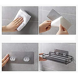 JAHH Punch Free Bathroom Shelf Storage Rack Organizer Shower Wall Shelf Kitchen Bathroom Organizer Basket (Color : E)