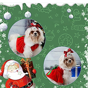 Wouke Christmas Dog Dresses for Pet Clothes Cat Vest Dresses Apparel Lightweight Velvet Red (Small, Red #C)