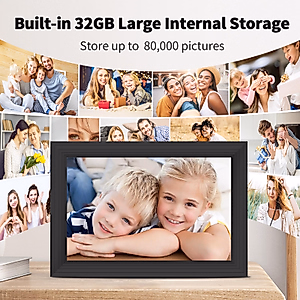 SAIWAN 10.1 Inch Smart WiFi Digital Picture Frame 1280x800 IPS Touch Screen Digital Photo Frame, Auto-Rotate, Built in 32GB Memory, Share Moments Instantly via Free App or Email from Anywhere