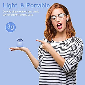 Wireless Earbuds, Bluetooth 5.3 Headphones in Ear with Noise Cancelling Mic, Earbuds Stereo Bass, IP7 Waterproof Sports Earphones, 32H Playtime USB C Charging Ear Buds Purple for Android iOS