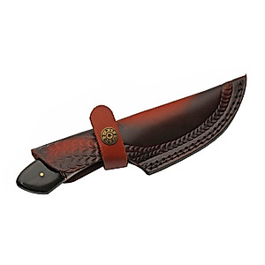 Buffalo Upsweep Damascus Steel Blade Horn/Stag 8.25 inch Hunting Knife