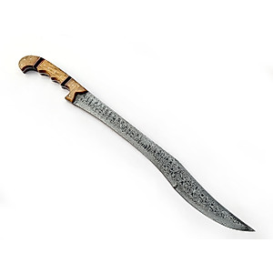 HSK-9984 Custom Handmade Spring Damascus Sword with Sheath - Viking Sword Hunting Full tang longsword for men