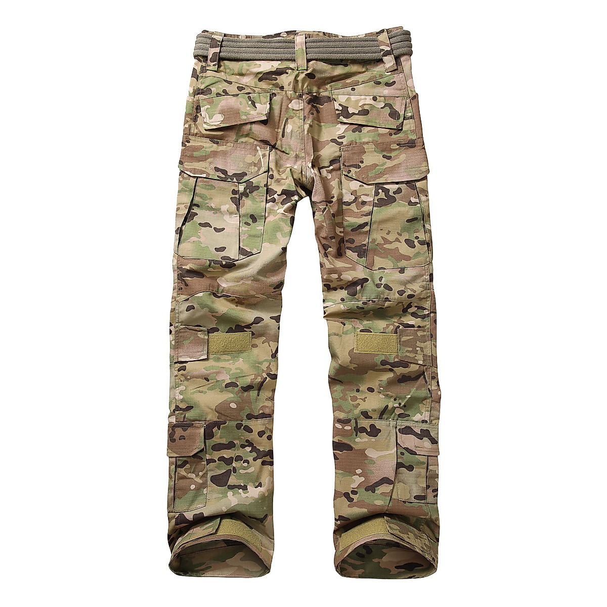 OCANXUE Men's Tactical Pants Camo Cargo Pants Ripstop Work Hiking Pants with 10 Pockets No Belt Size 36