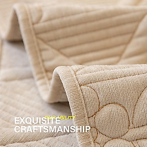 KCCRHIN Solid Color Sofa Cover 3 Cushion Chenille Couch Cover Sectional Thickened Non-Slip Sofa Slipcovers Modern Style Sofa Cushion Covers L/U Shape for Dogs Washable,Blue,70 * 70cm/27.6 * 27.6in