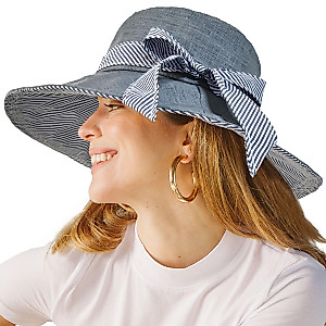 SOMALER Sun Hats for Women Roll-up Wide Brim Summer Beach Hat Foldable Floppy Cotton Hat