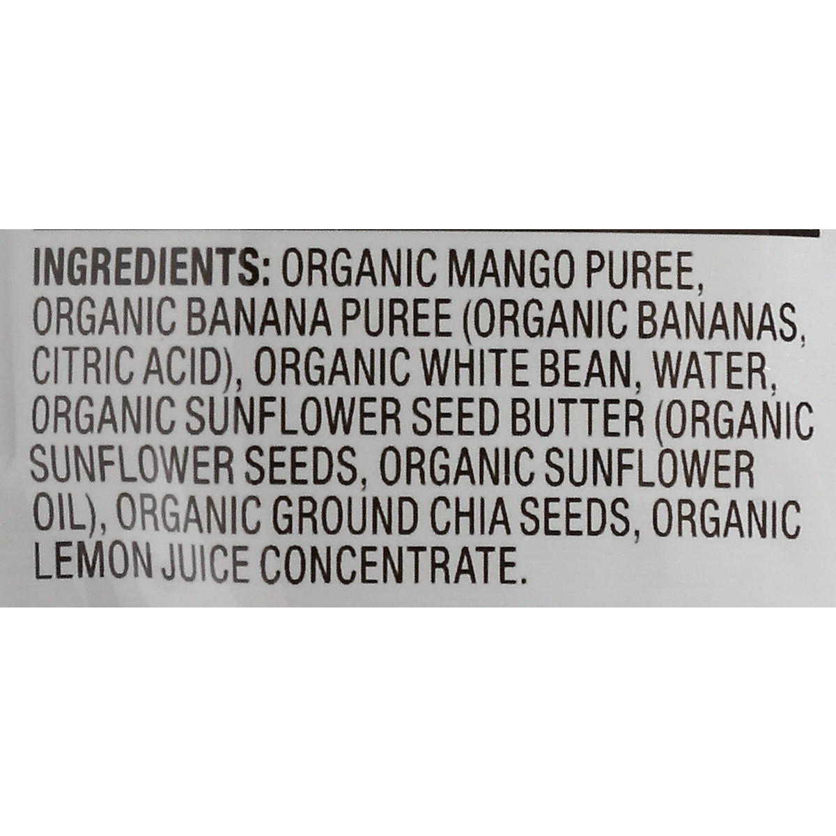 PLUM ORGANICS Organic Mighty Mango Banana Bean Sunbutter Chia, 4 OZ