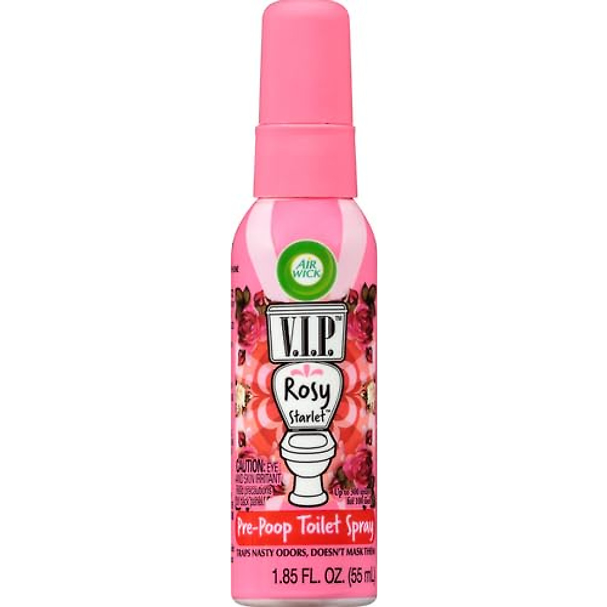 Air Wick V.I.P. Pre-Poop Toilet Spray, Up to 100 uses, Contains Essential Oils, Rosy Starlet Scent, Travel size, 1.85 oz, Holiday Gifts, White Elephant gifts, Stocking Stuffers