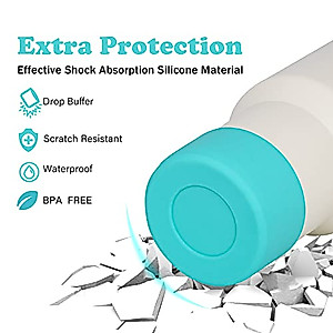 QIANHAI Protective Silicone Boots for Stanley Quencher Adventure 40oz Tumbler & IceFlow 30oz 20oz -Sport Water Bottle Bottom Sleeve Fits Hydro Flask -Stanley Cup Accessories (1Black)