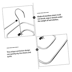Uonlytech 2pcs Swivel Hanger Spiral Bed Sheet Rack Laundry Hanger Duvet Drying Rack Metal Hangers Heavy Duty Hanging Racks for Clothes Heavy Duty Stainless Steel Hangers Quilt Square Hanger
