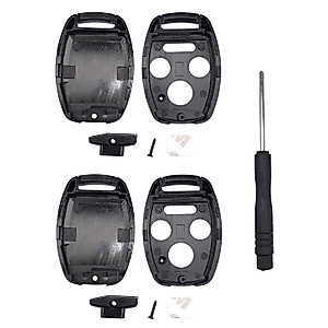 Pack 2 Horande Replacement Key Fob Cover Case fit for Honda 2003-2014 Accord 2005-2006 CR-V Ridgeline 2006-2013 Civic 2009-2015 Pilot Keyless Entry Key Fob Shell 3+1 Buttons