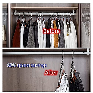 LONPECT Foldable Clothes Hangers for Room Organization, Multi-Functional Hanger Room Organizers with 5 Holes, 360° Rotation, Hangers Space Saving and Apartment Essentials