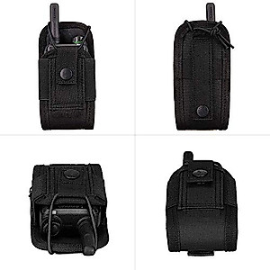 abcGoodefg Molle Radio Holder Walkie Talkie Pouch Case for Duty Belt Radio Holster Tactical Hunting Intercom Bag (Black-2 Pack)