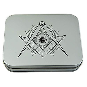 Virtus Junxit Mors Non Separabit Square & Compass Dual Blade Masonic Folding Pocket Knife - [Red & Gold]