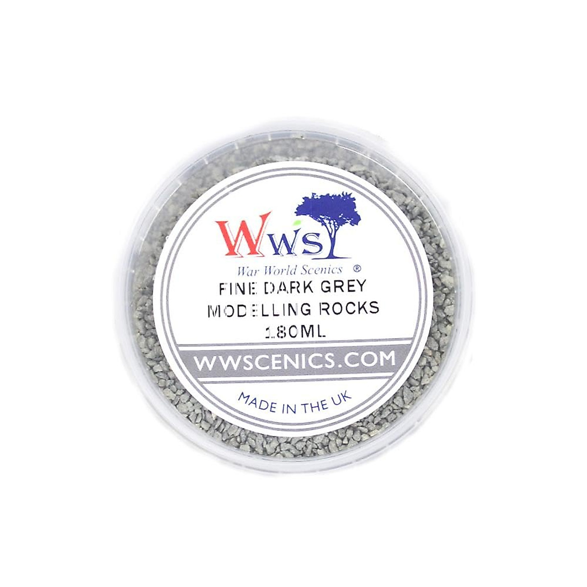 WWScenics Fine Dark Gray Modelling Rocks 2mm | 180ml Tub | Wargame Scenery & Basing Material