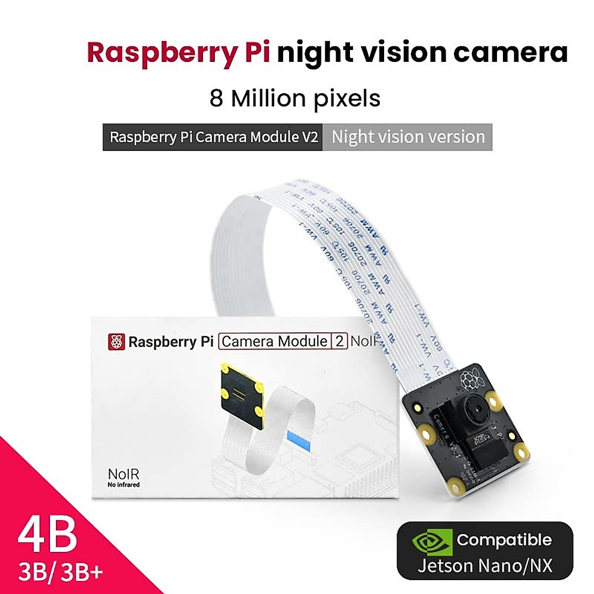 KEYESTUDIO Official Raspberry Pi Camera Module V2 Noir Support Night Vision for Raspberry Pi 4 4b 3b 3b+