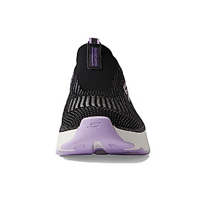 Skechers Women's Max Cushioning Arch Fit Fluidity Hands Free Slip-Ins Sneaker, Black/Purple, 8.5